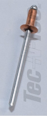 COPPER BLIND RIVET WITH STEEL MANDREL 1/8 X 1/8 GRIP, Canada